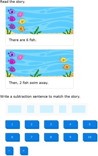 IXL | Write subtraction sentences for word problems with pictures - up ...