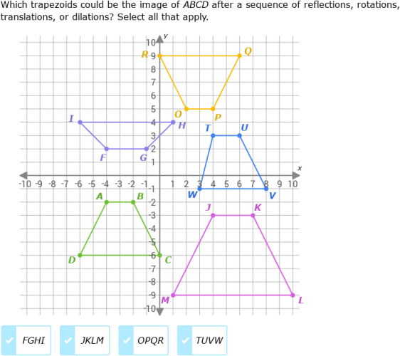 IXL | Checkpoint: Transformations on the coordinate plane | 8th grade math
