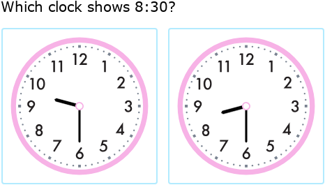 IXL | Match analog clocks and times: to the half hour | 1st grade math