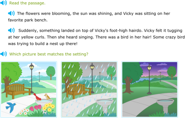 IXL | Choose the picture that matches the setting or character | 2nd ...