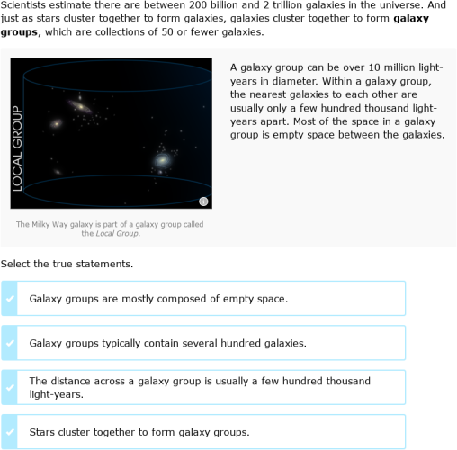 IXL | Structure of the universe | 8th grade science