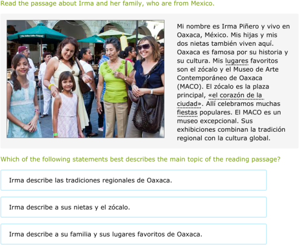 IXL | Read about families from the Spanish‑speaking world | Spanish