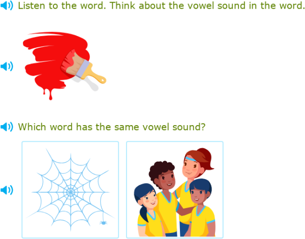 IXL | Find the word with the same vowel sound | Kindergarten language arts