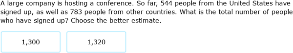 IXL | Estimate sums by rounding: word problems | 3rd grade math