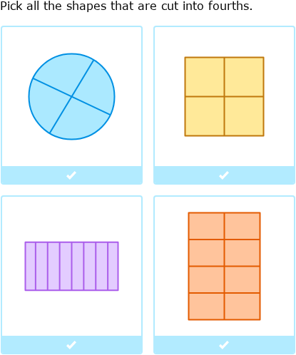 IXL | Identify fourths | 2nd grade math