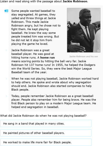 IXL | Jackie Robinson | 1st grade social studies