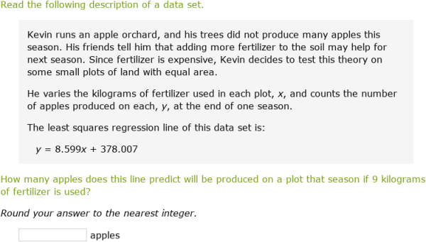 IXL - Interpret regression lines (Precalculus practice)