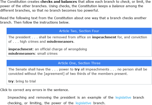 IXL | The Constitution: structure and principles | 8th grade social studies