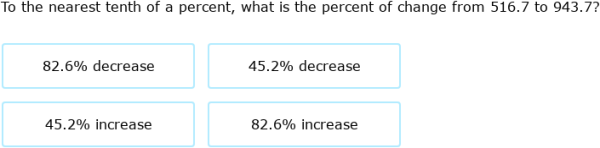 IXL | Percent of change: increases and decreases | 6th grade math