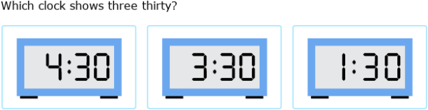 IXL | Match clocks and times: half hours and hours only | 3rd grade math