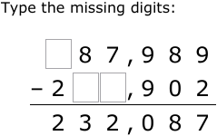 IXL | Fill in the missing digits | 5th grade math