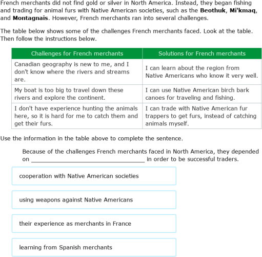 IXL | French and English expeditions: part I | 7th grade social studies