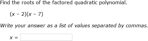 IXL - Find the roots of factored quadratic functions (Algebra 1 practice)