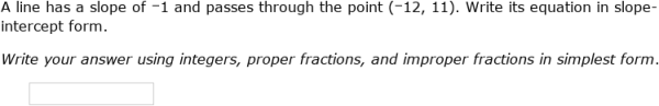 IXL - Write a linear equation from a slope and a point (Algebra 1 practice)