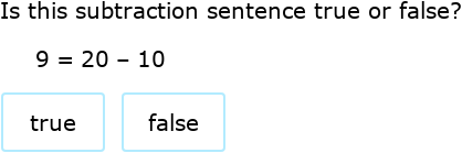IXL | Subtraction sentences: true or false? | 1st grade math