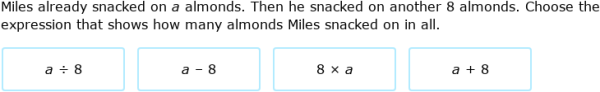 IXL | Write variable expressions: word problems | 5th grade math