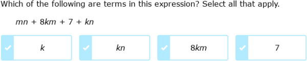 IXL | Identify terms | 6th grade math