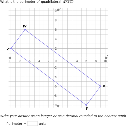IXL - Distance formula: find the perimeter (Algebra 1 practice)