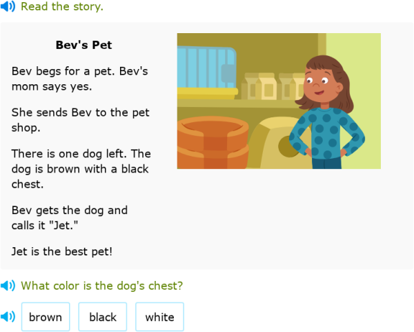 IXL | Read short e stories | 1st grade language arts