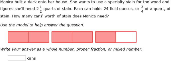 IXL | Divide fractions and mixed numbers using models: word problems ...