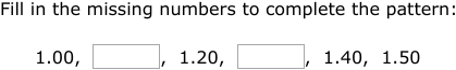 IXL | Number sequences involving decimals | 3rd grade math