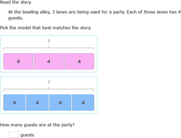 IXL | Use strip models to solve multiplication word problems | 3rd ...