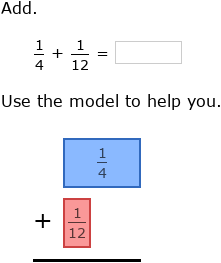 IXL | Add fractions with unlike denominators using models - sums less ...