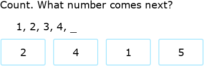 IXL | What number comes next? - up to 5 | Pre-K math