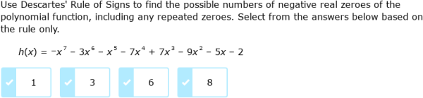 IXL - Descartes' Rule of Signs (Precalculus practice)
