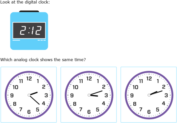 IXL | Match analog and digital clocks | 3rd grade math