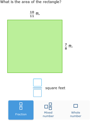 IXL | Area of rectangles with fractions | 5th grade math
