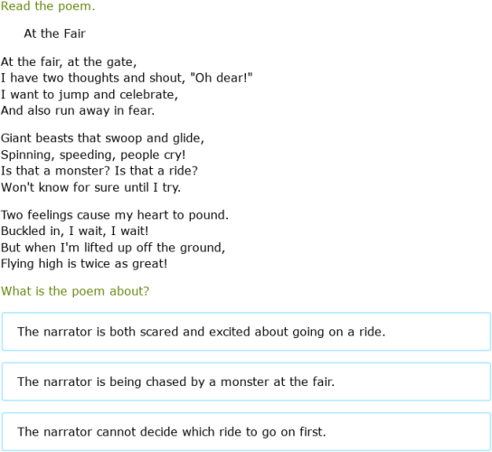IXL | Read poetry | 3rd grade language arts