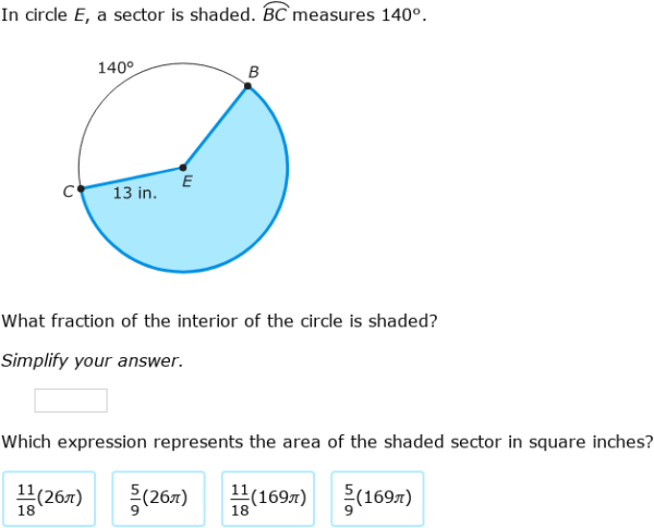 IXL - Understand sector area (Geometry practice)