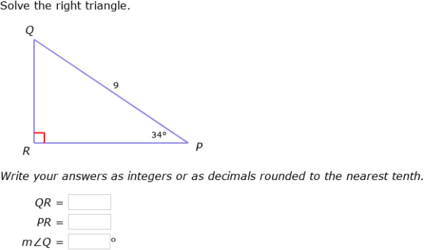 IXL - Solve a right triangle (Algebra 1 practice)