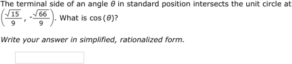 IXL - Find trigonometric ratios using the unit circle (Algebra 2 practice)