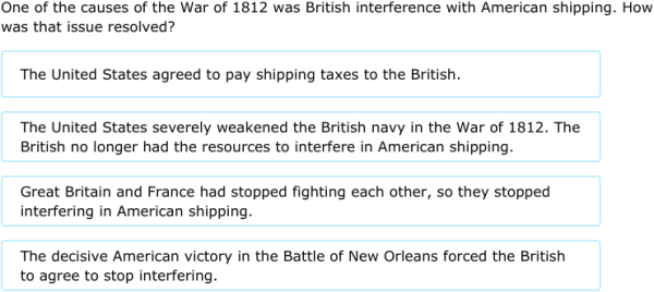 IXL | The War of 1812: events and effects | 4th grade social studies