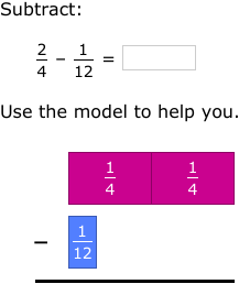 IXL | Subtract fractions with unlike denominators using models | 5th ...