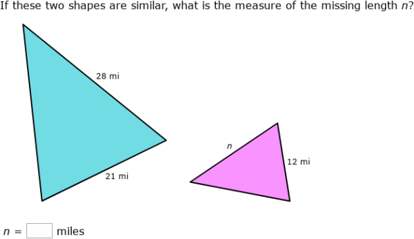 IXL - Side lengths of similar triangles (Algebra 1 practice)