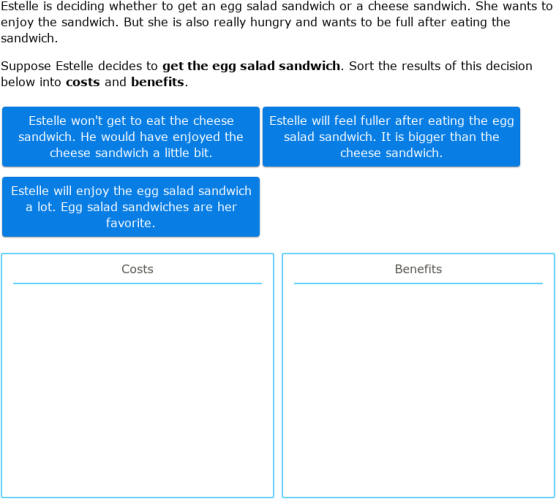 IXL | Costs and benefits | 4th grade social studies