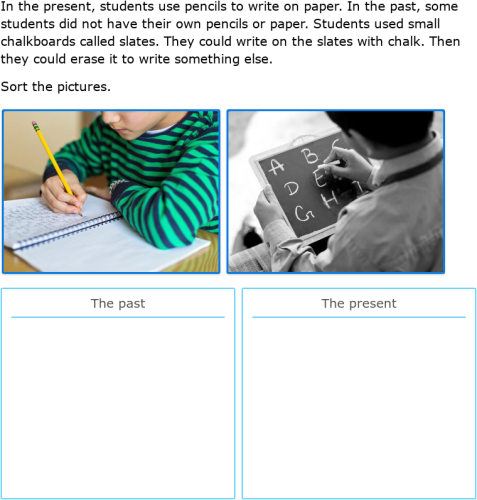 IXL | Then and now: home and school | 1st grade social studies