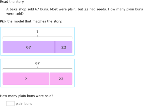 IXL | Use models to solve word problems involving subtraction ...