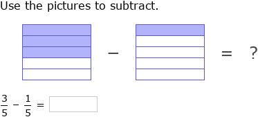 IXL | Subtract fractions with like denominators using area models | 4th ...