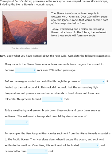 IXL | Introduction to the rock cycle | 7th grade science