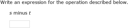 IXL | Write variable expressions: one operation | 8th grade math