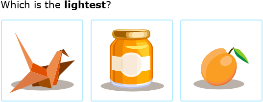 IXL | Light and heavy | 1st grade science