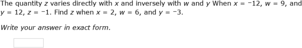 IXL - Solve variation equations (Algebra 2 practice)