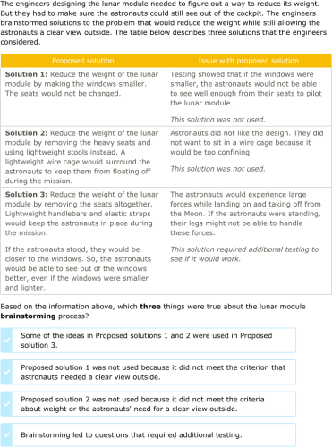 IXL | Explore the engineering-design process: going to the Moon! | 7th ...