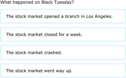 IXL | The Great Depression: part I | 5th grade social studies