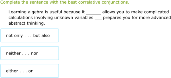 IXL | Use the correct pair of correlative conjunctions | 8th grade ...