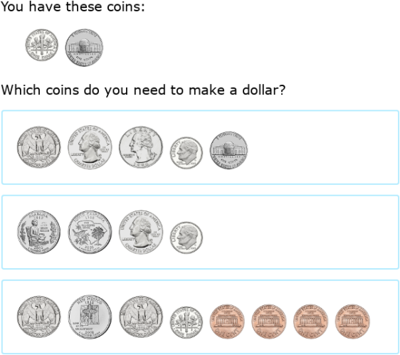 IXL | How much more to make a dollar? | 1st grade math